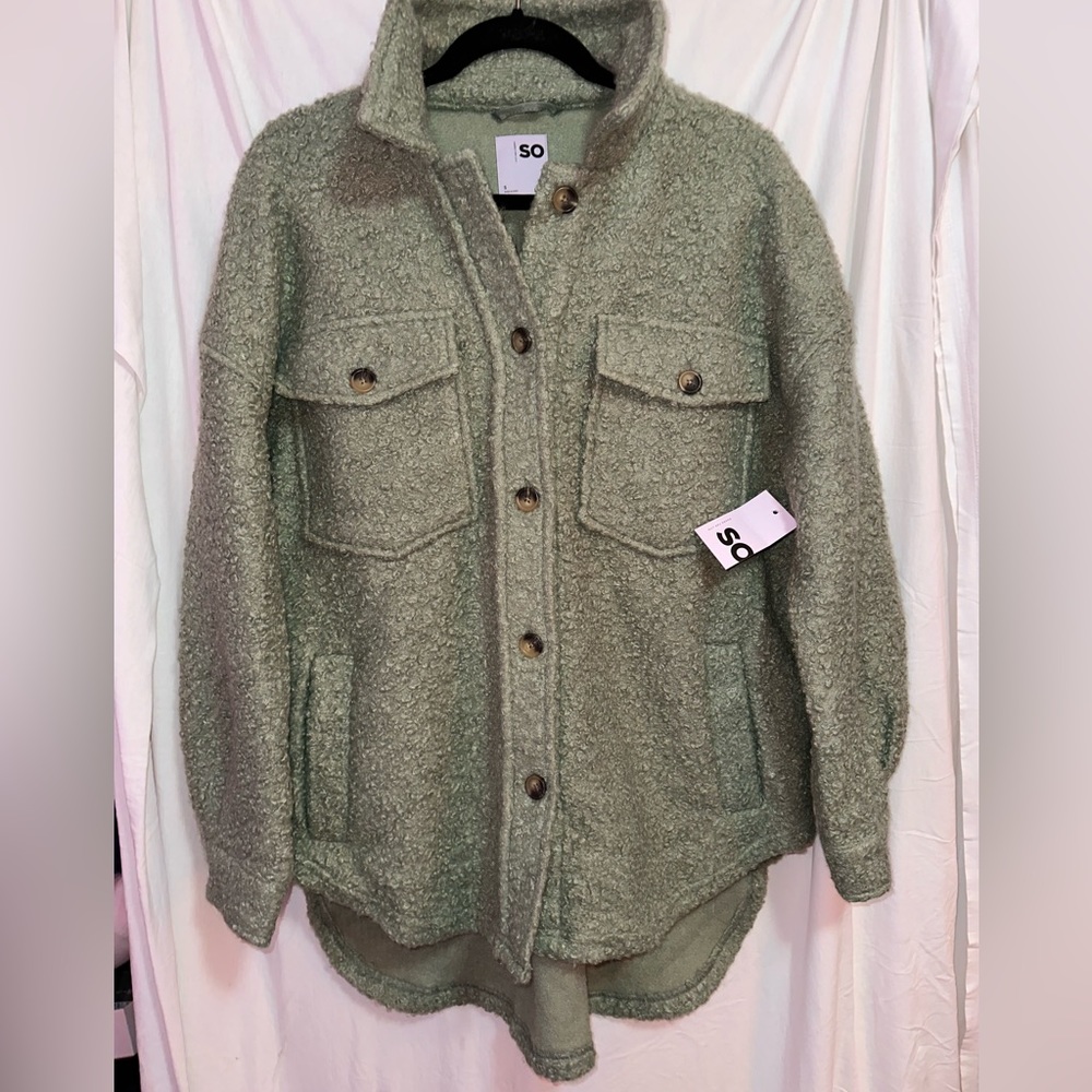 Nwt So Oversized Sage Green Shacket Size S - Gem